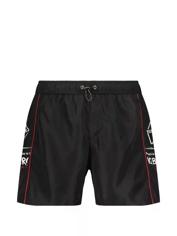 Iceberg Logo-print Swim Shorts - Black