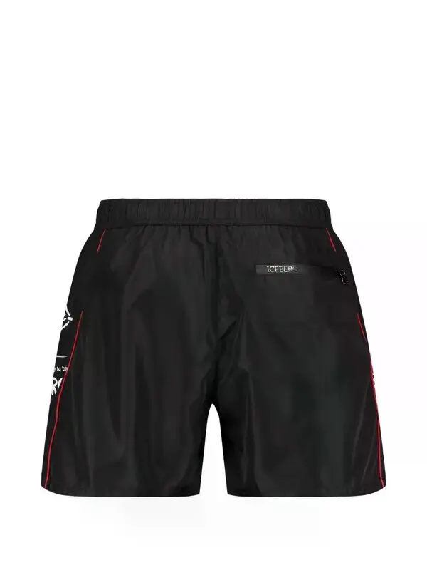 Iceberg Logo-print Swim Shorts - Black