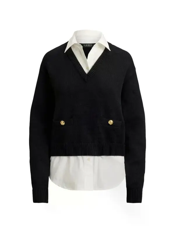 Ralph Lauren Layered Button-trim V-neck Sweater