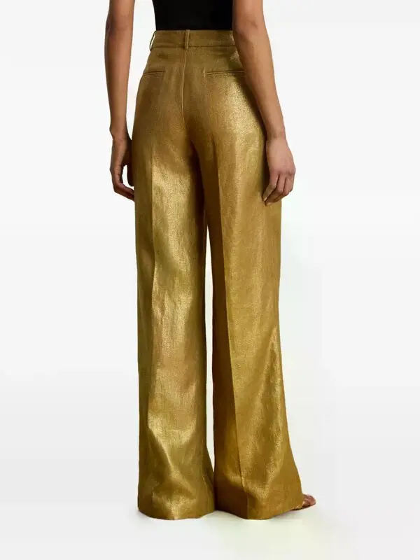 Ralph Lauren Foiled Linen Palazzo Pants