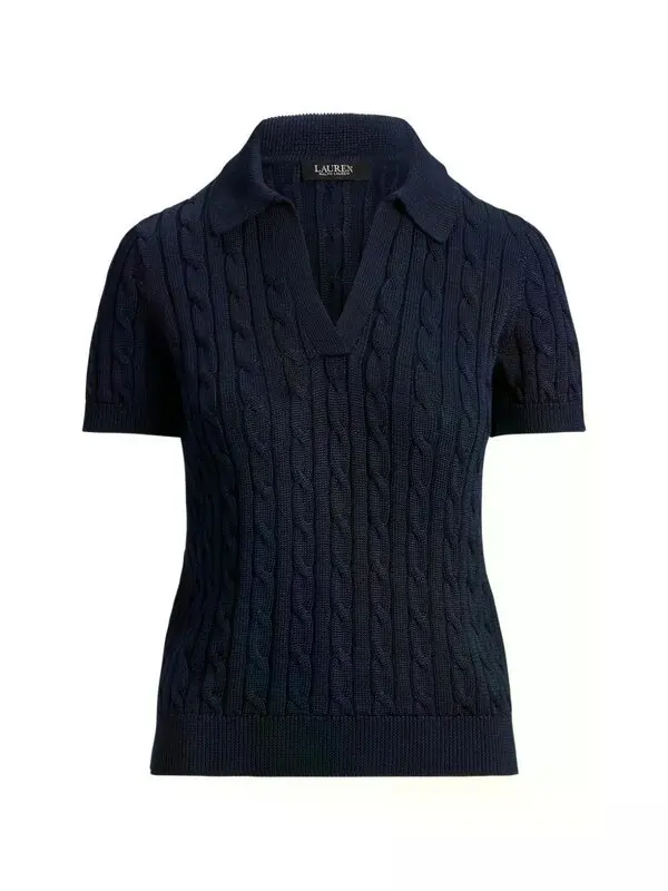 Ralph Lauren Navy Cable Knit T-shirt - Blue