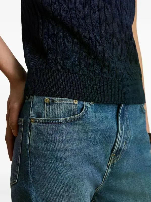 Ralph Lauren Navy Cable Knit T-shirt - Blue