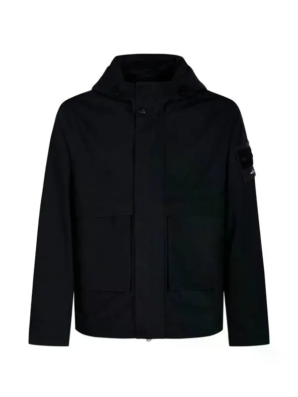 Stone Island Long-sleeve Hooded Jacket With Logo Patch