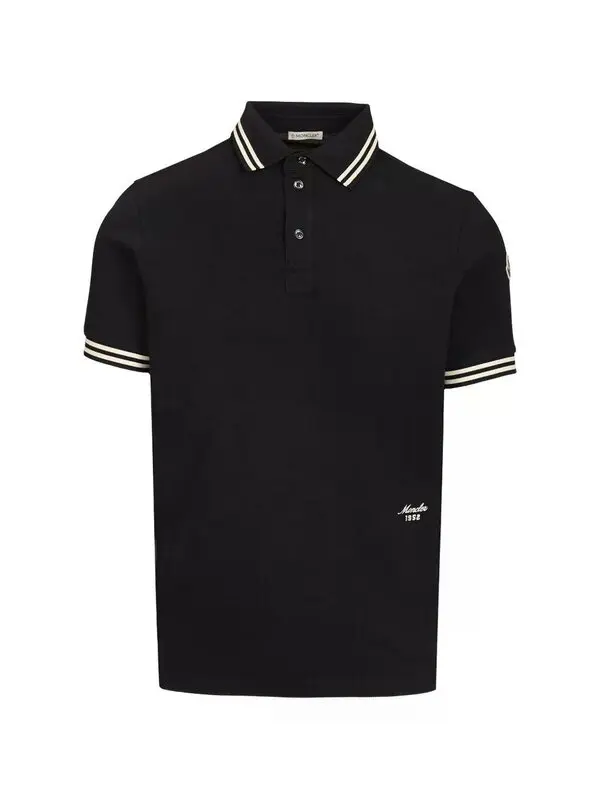Moncler Logo-patch Polo Shirt - Black