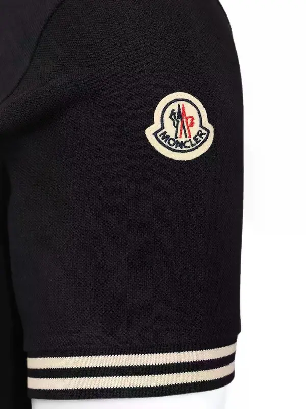 Moncler Logo-patch Polo Shirt - Black