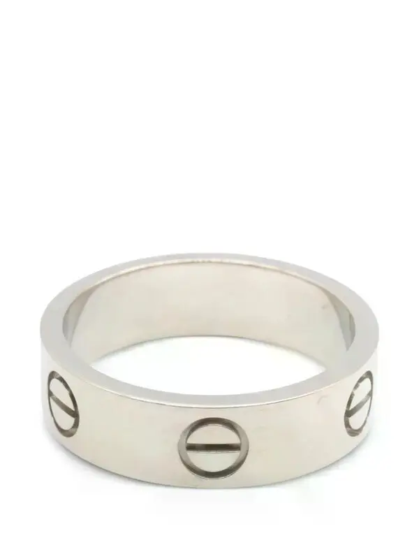 Cartier 18k White Gold Love Motif Ring - Silver