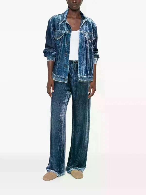 PIERRE-LOUIS MASCIA Velvet Effect Button-up Jacket - Blue