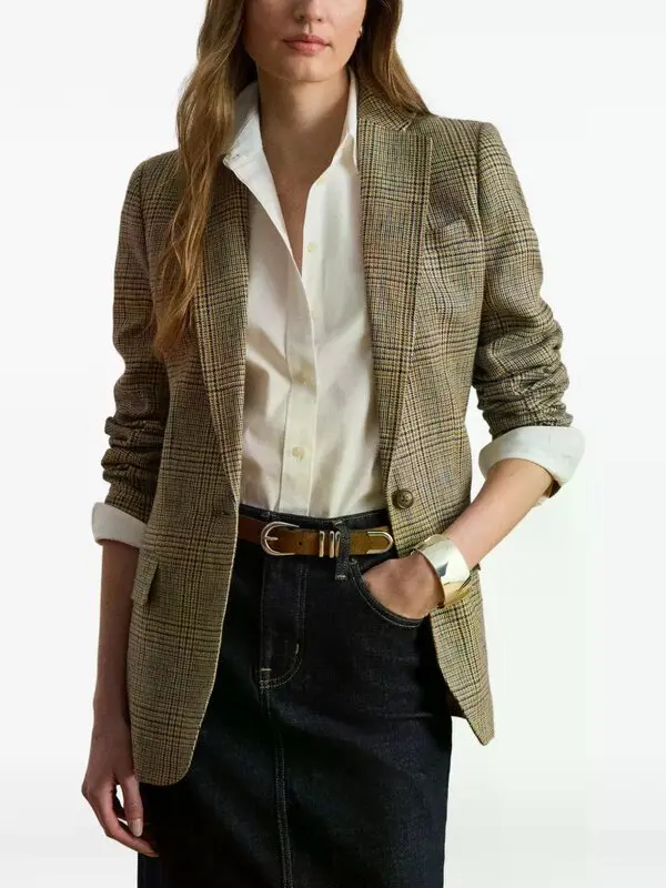 Ralph Lauren Glen Plaid Linen Blazer