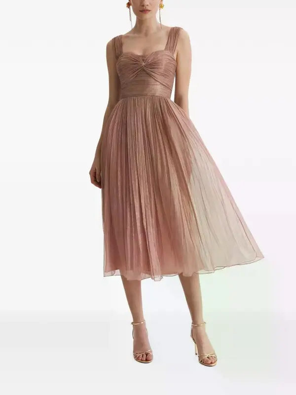 FRAMBOISE Rialto Pleated Midi Dress