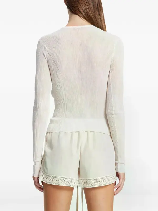 ANN DEMEULEMEESTER Ribbed-knit Long-sleeve Sweater