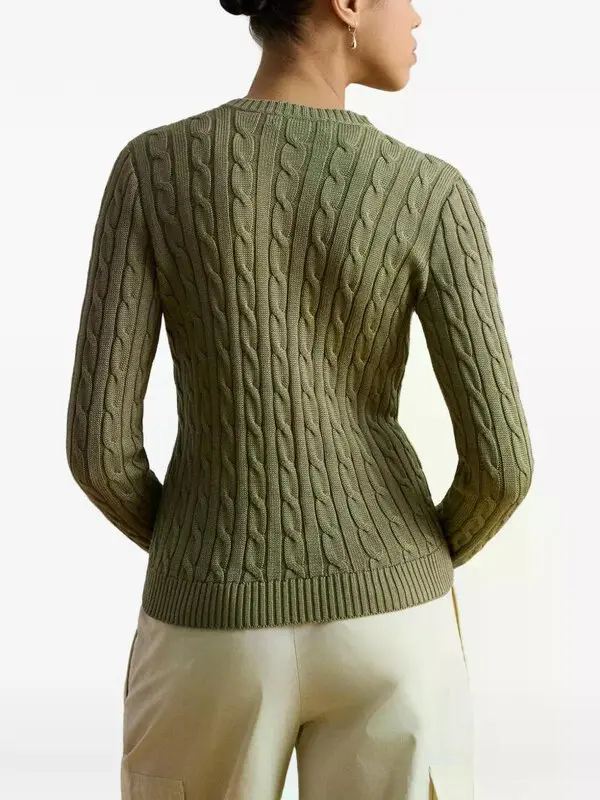 Ralph Lauren Cable-knit Logo Embroidered Cardigan