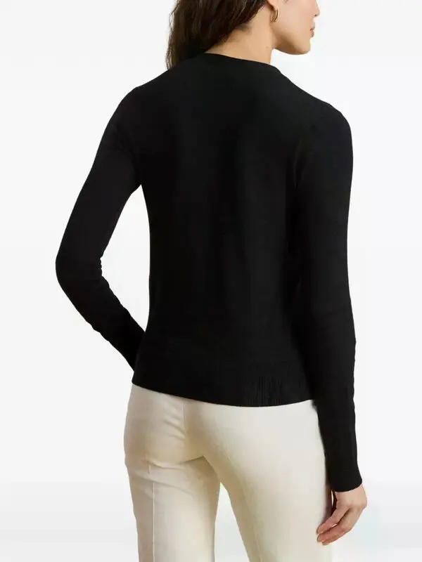Ralph Lauren V-neck Embroidered Logo Cardigan
