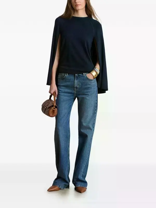 Ralph Lauren Navy Cape Overlay Crew-neck Sweater - Blue