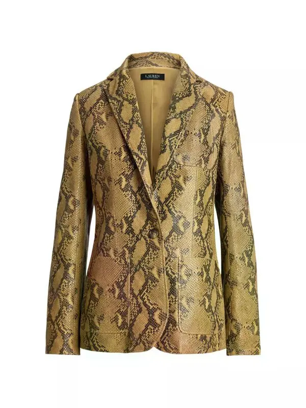 Ralph Lauren Python-embossed Lambskin Blazer