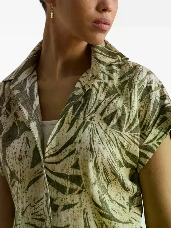 Ralph Lauren Palm Frond Print Linen Shirt