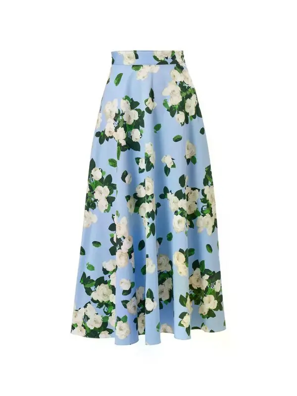 Carolina Herrera Floral Print Midi Skirt