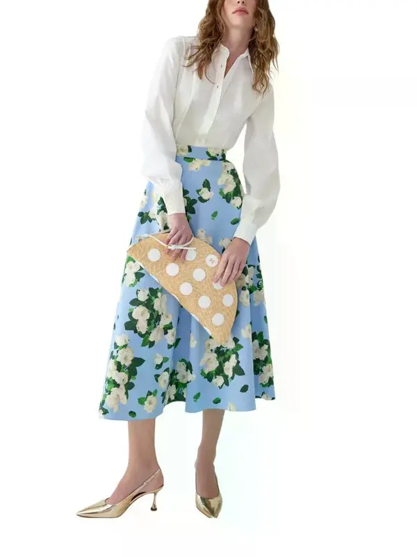 Carolina Herrera Floral Print Midi Skirt