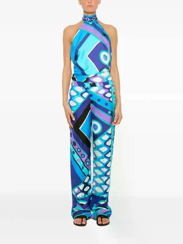 Emilio Pucci Vivara Print Silk Twill Pants