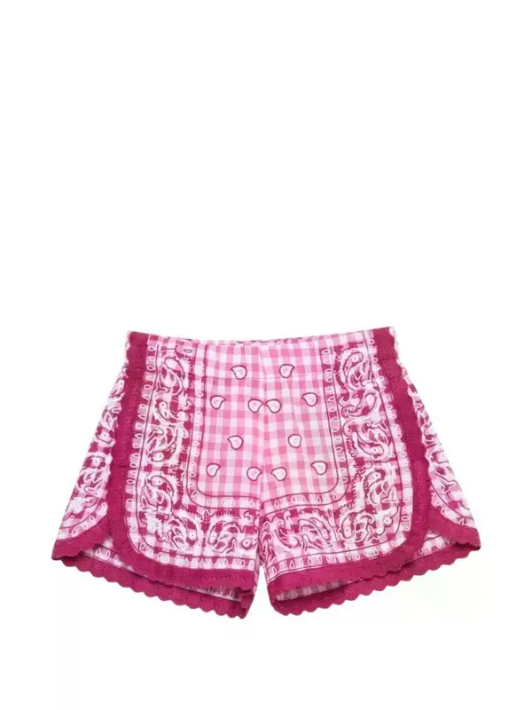 ORSINA Gingham Paisley-print Shorts