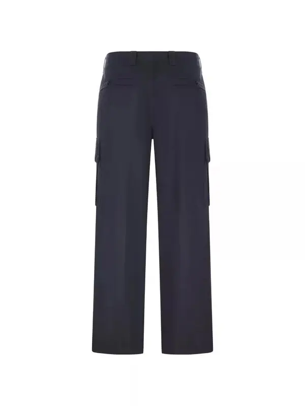 Stone Island Wide-leg Logo Patch Cargo Pants - Black