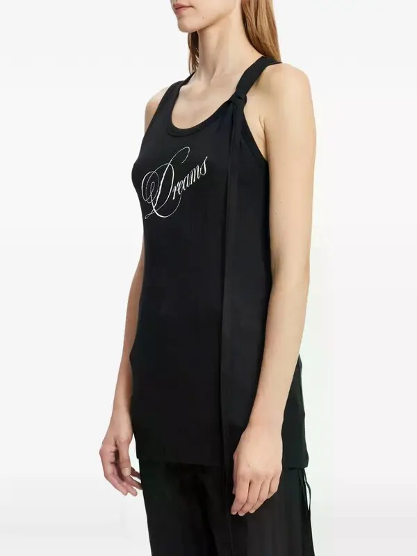 ANN DEMEULEMEESTER Dreams" Slogan Print Tank Top - Black