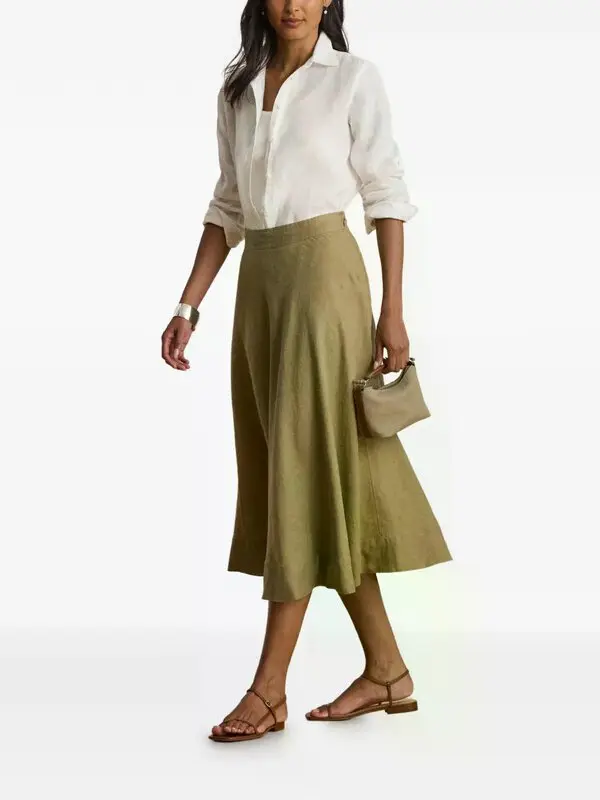Ralph Lauren Linen A-line Midi Skirt