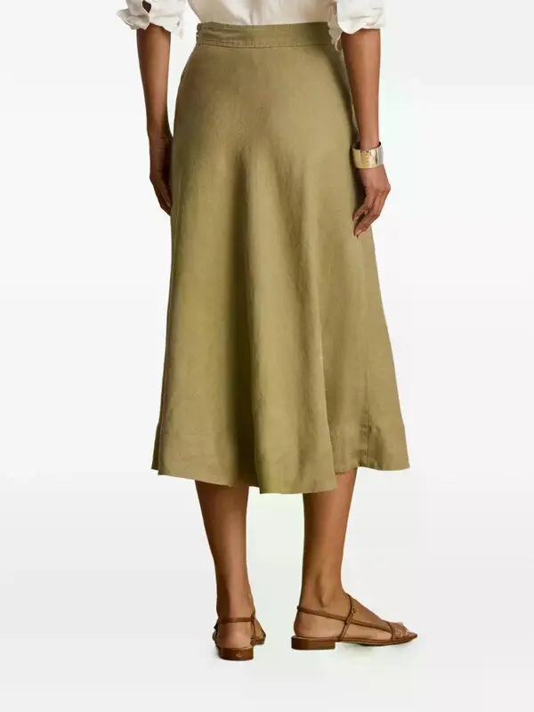 Ralph Lauren Linen A-line Midi Skirt