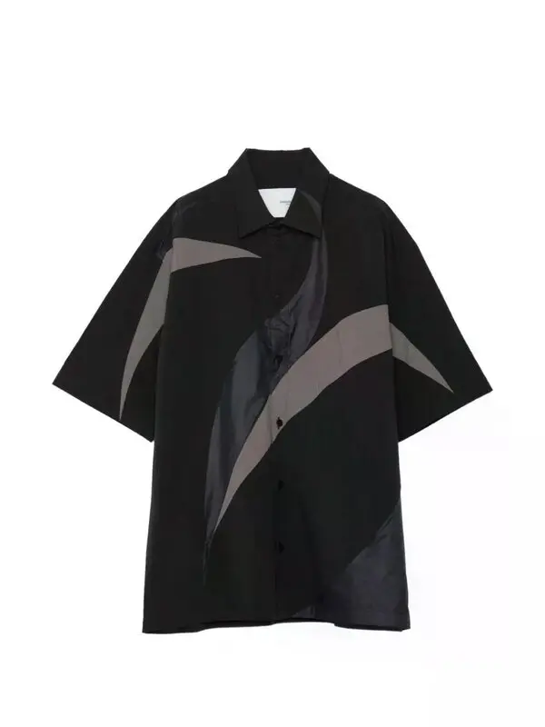 YOSHIOKUBO Ellipse Abstract-patchwork Short-sleeve Shirt