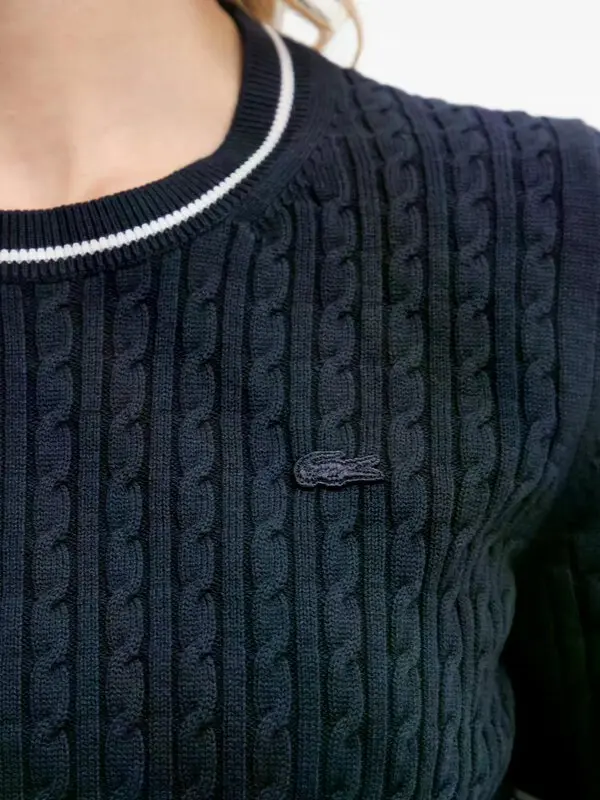 Lacoste Cable Knit Short Sleeve Crewneck Sweater