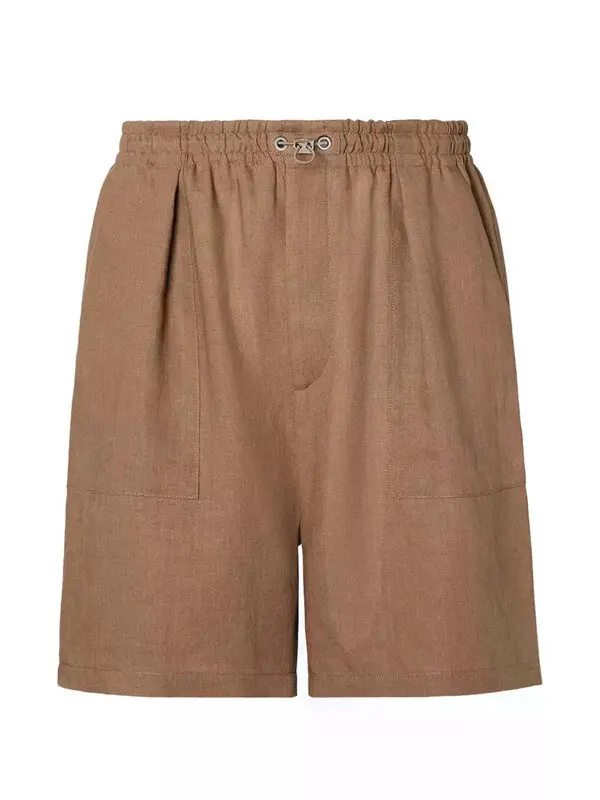 Fendi Linen Drawstring Waist Shorts