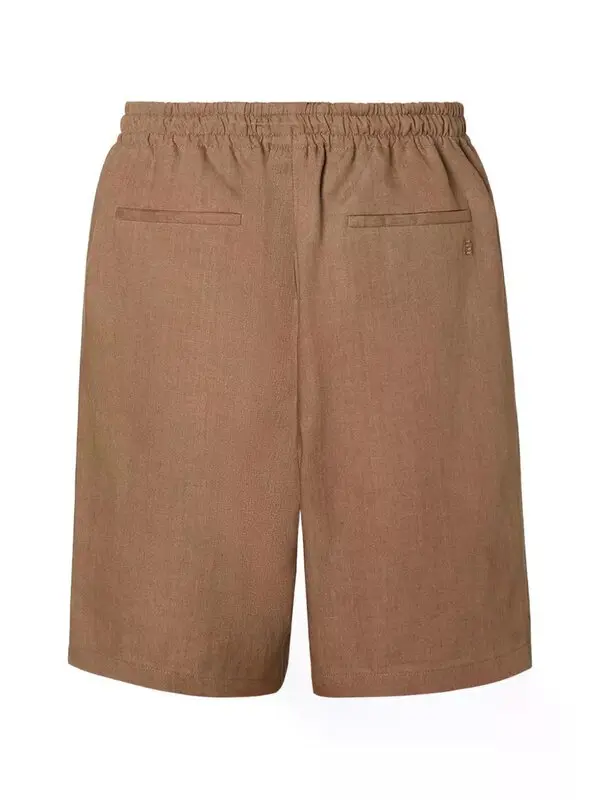 Fendi Linen Drawstring Waist Shorts
