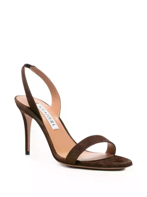 AQUAZZURA So Nude Suede Slingback Sandals