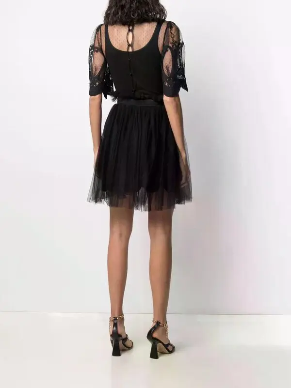 Elisabetta Franchi Lace-panelled Tulle Mini Dress