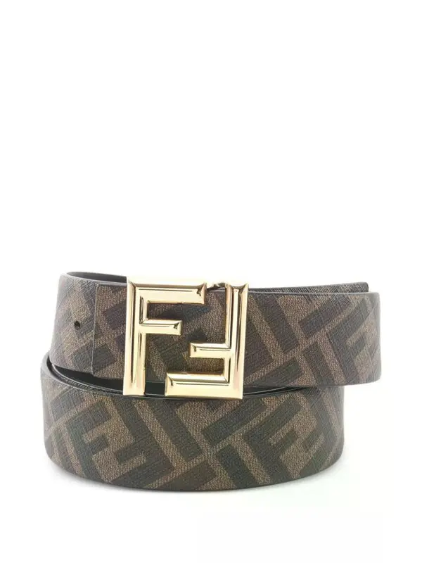 Fendi Zucca Ff Reversible Belt - Black