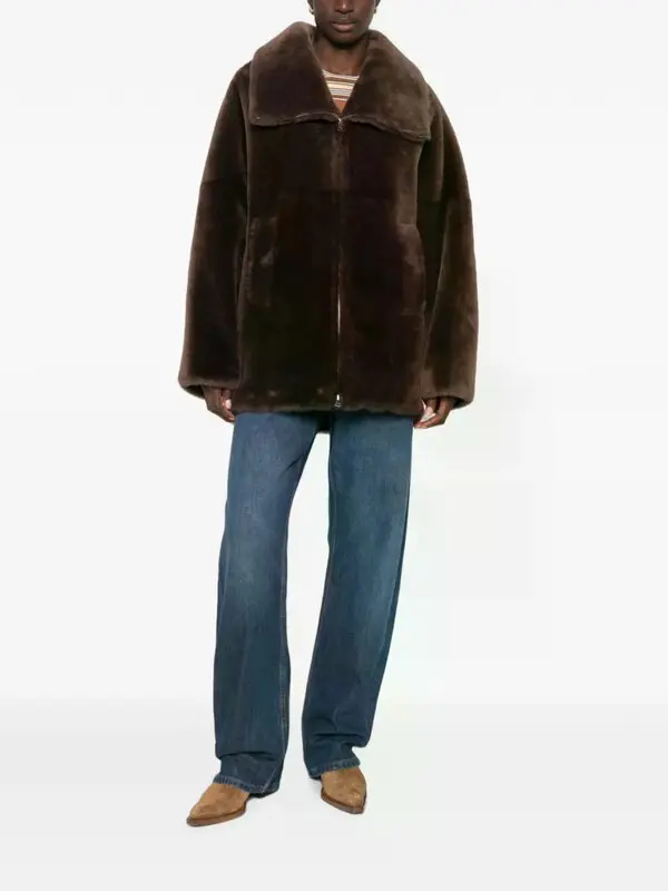BLANCHA Zip-up Shearling Jacket