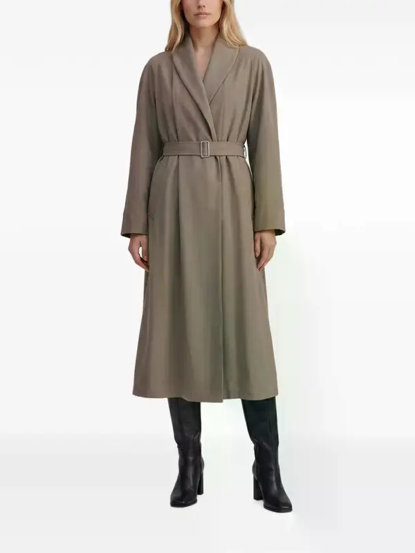 Vintage Belted Shawl-lapel Coat