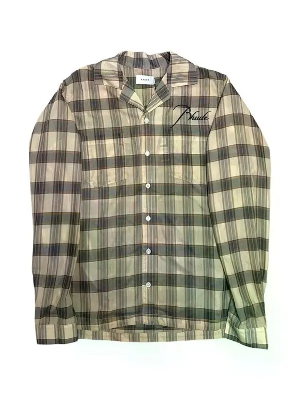 Rhude Sheer Plaid-print Shirt