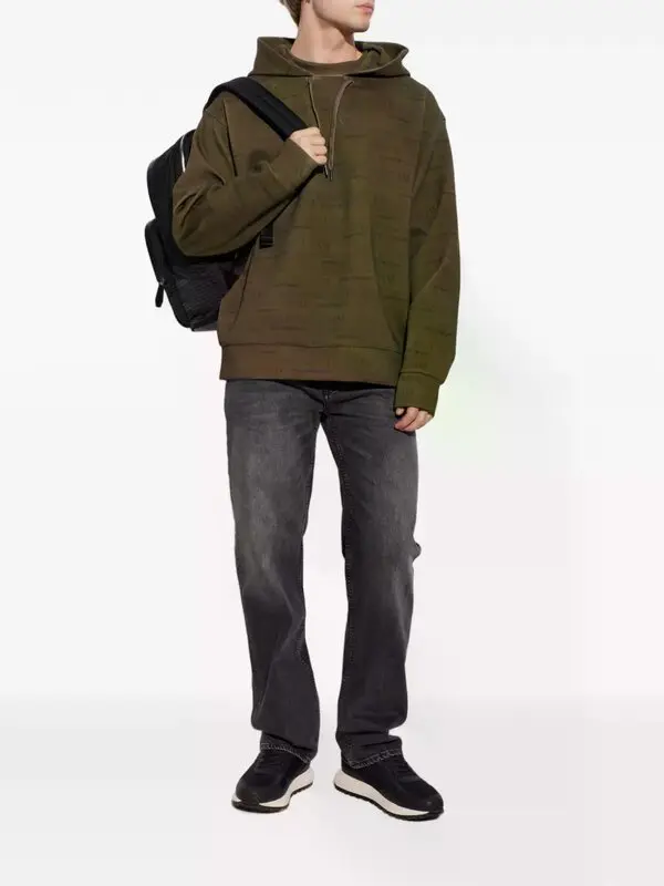 Emporio Armani Monogram Print Hoodie - Green