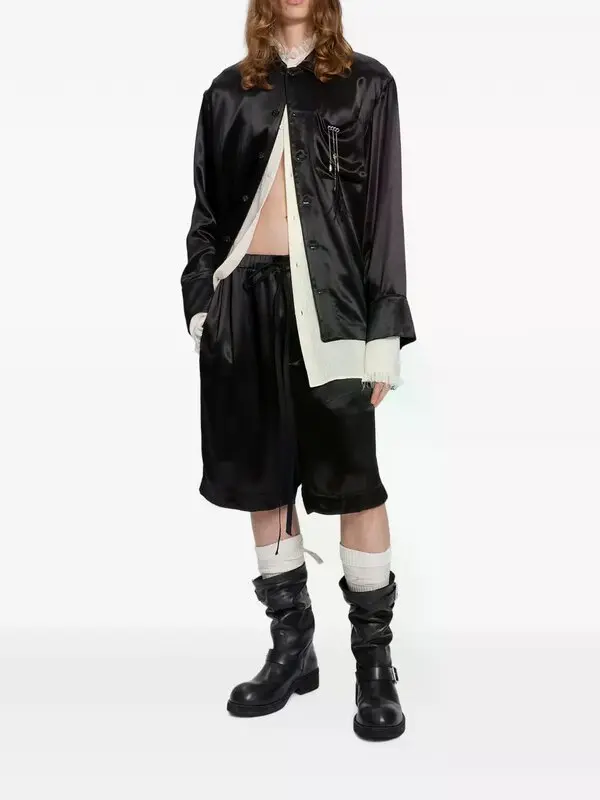 ANN DEMEULEMEESTER Satin-finish Chest-pocket Shirt
