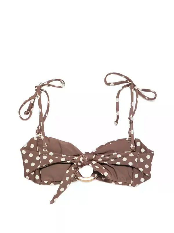 MONTCE Polka-dot Bandeau Bikini Top - Brown