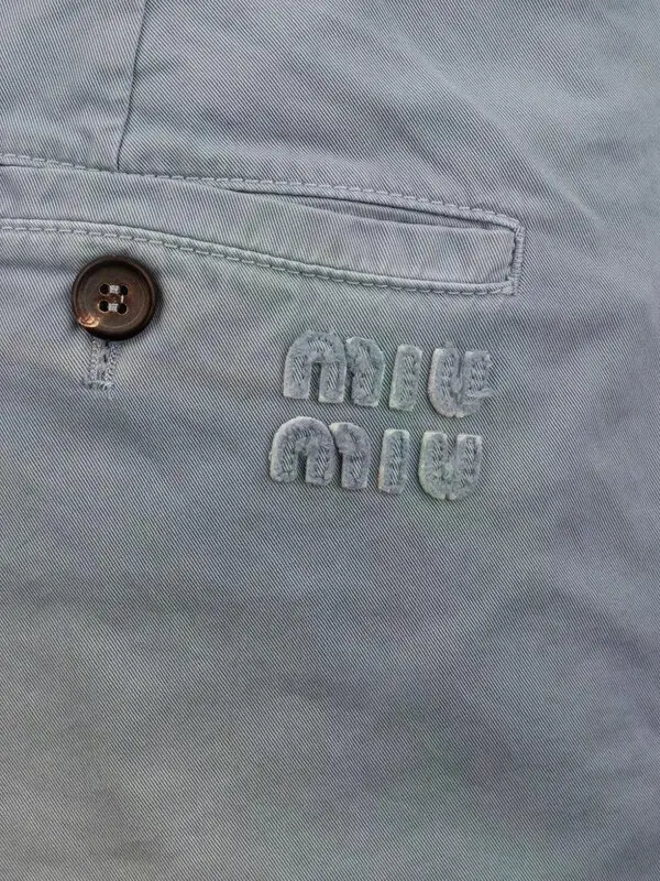 Miu Miu Embroidered Logo Ombré Effect Trousers