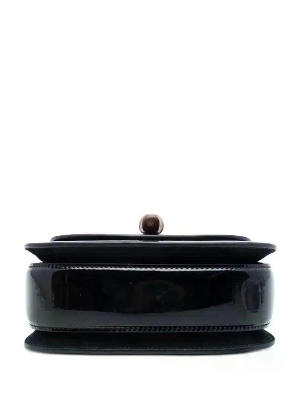 Gucci 1947 Mini Patent Bamboo Top Handle Bag - Black
