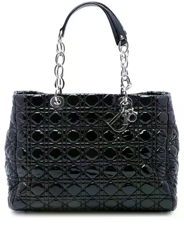 Dior 2012 Large Patent Cannage Lady Soft Shopping Tote Bag