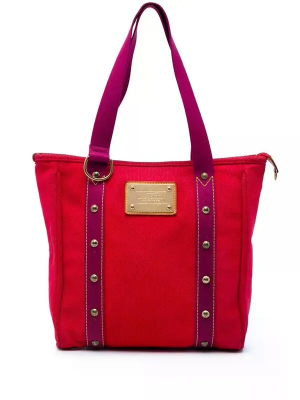 LOUIS VUITTON 2005 Antigua Cabas Mm Tote Bag - Red