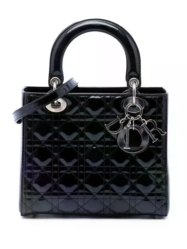 Dior Patent Cannage Lady Satchel - Black