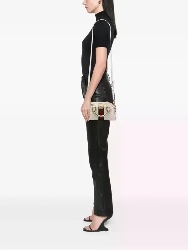 Gucci Ophidia Mini Gg Supreme Web Satchel - Neutrals