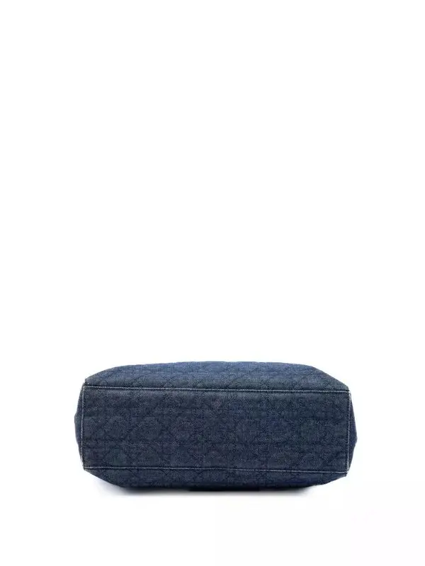Dior 1999 Large Denim Cannage Lady Satchel - Blue