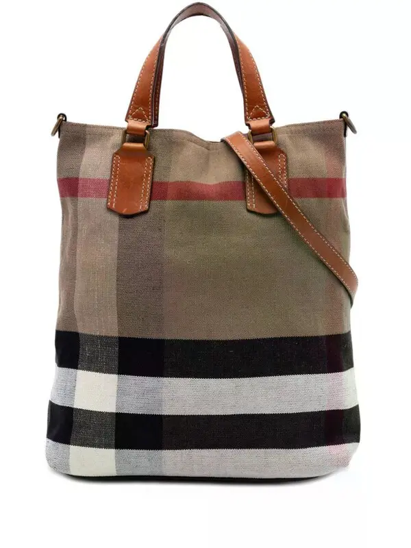 Burberry Mega Check Canvas Tottenham Brit Satchel