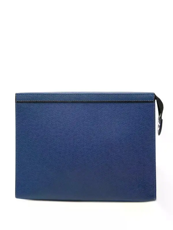 LOUIS VUITTON Taiga Leather Pochette Voyage Mm Clutch Bag - Blue