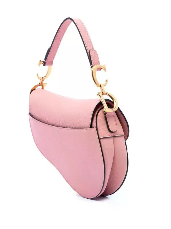Dior 2018 Mini Grained Calfskin Saddle Bag - Pink